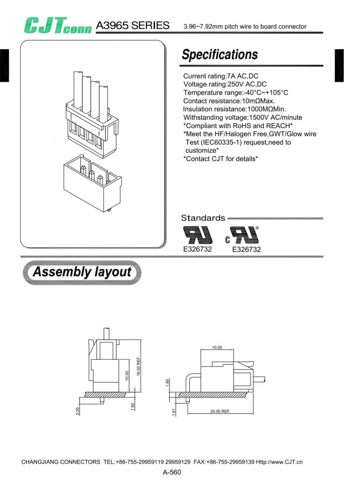 CJT(Changjiang Connectors) A3965H-3P index 1