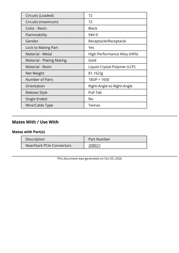 MOLEX 2209291000 technical document preview, page 3