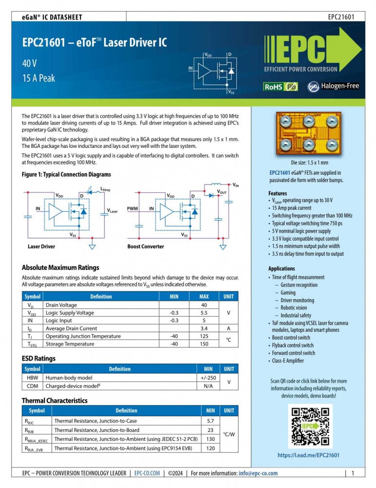 EPC21601ENGRT technical document page 1