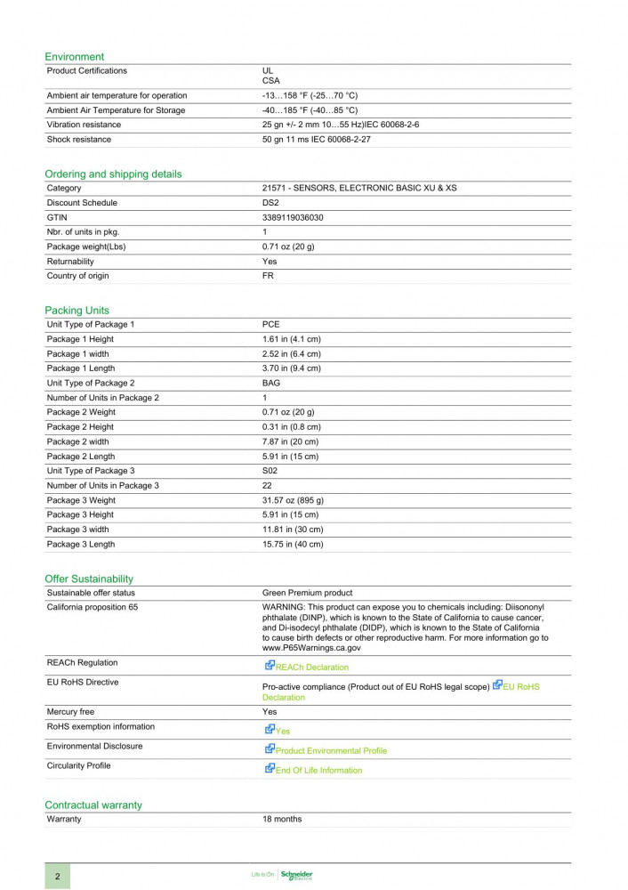 XS106B3PAM8 technical document page 2