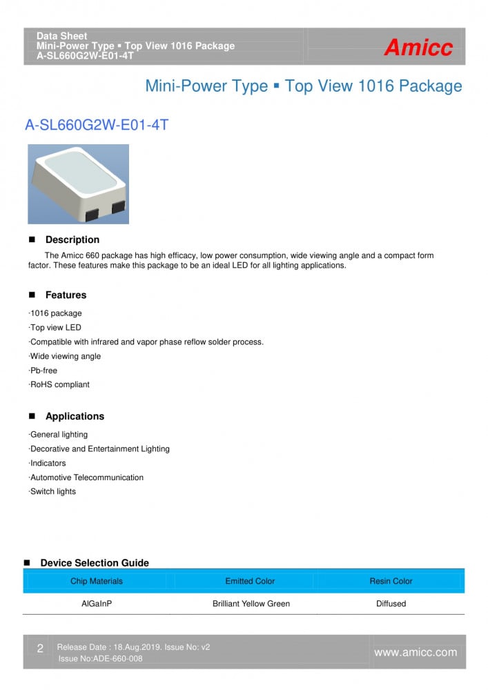 A-SL660G2W-E01-4T datasheet page 2
