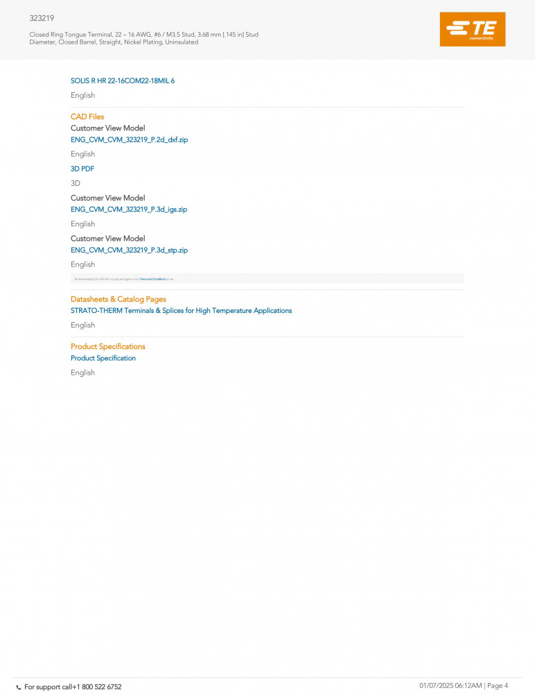 TE Connectivity 323219 technical document page 4