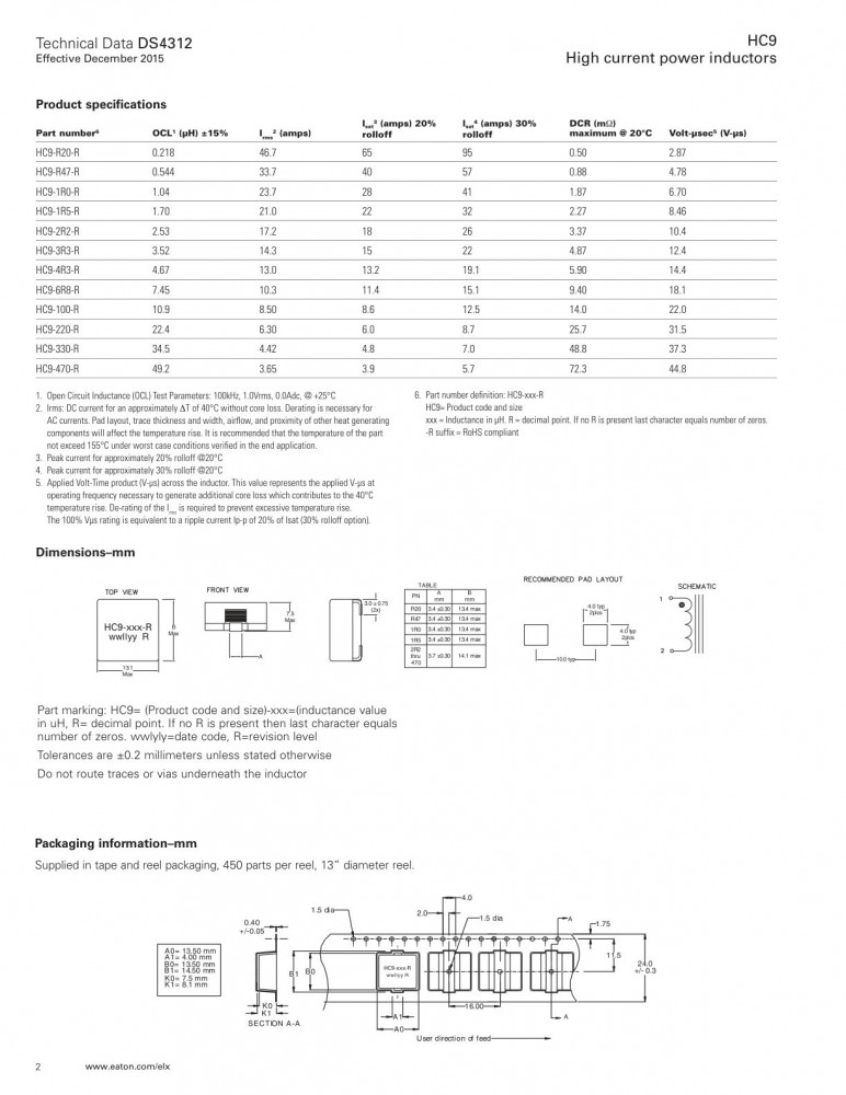 EATON HC9 series datasheet page 2