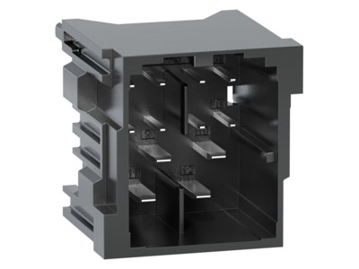 stAK50h Vertical Hybrid Header, 12 Circuits, Key 4, Gray, Tray