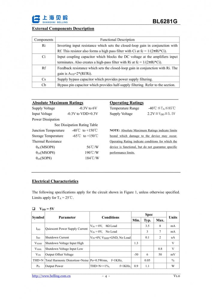 BL6281G datasheet page 4