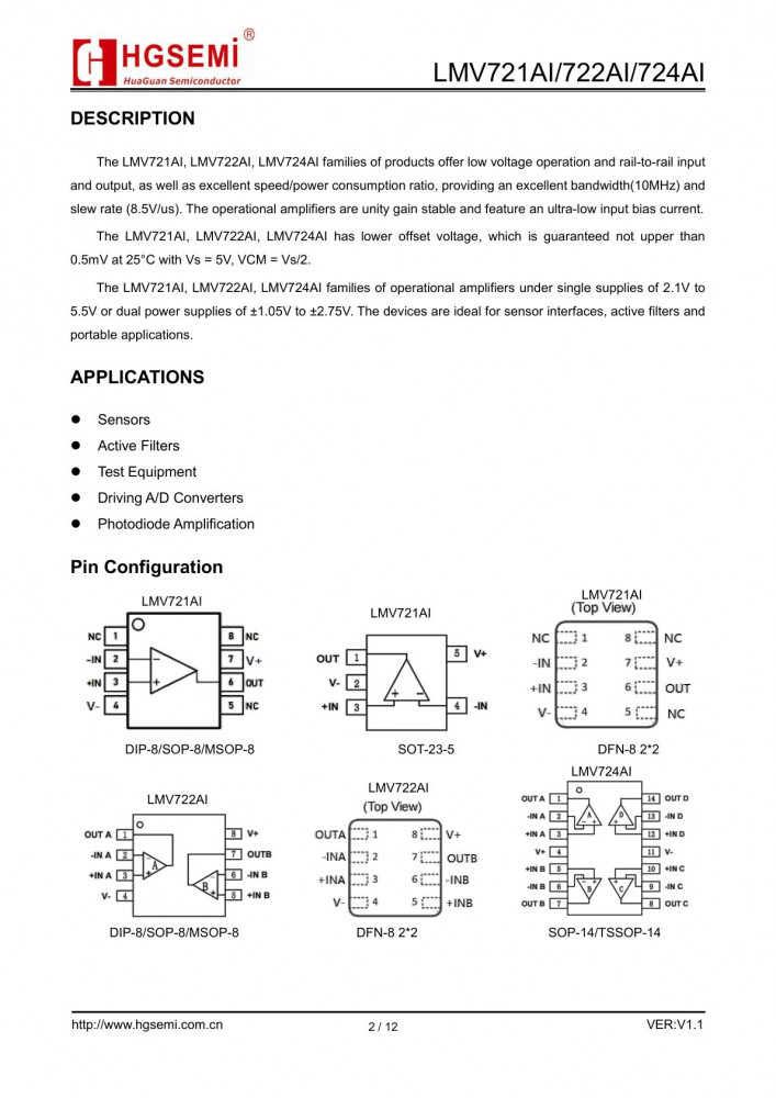 LMV722AIMM/TR datasheet page 2