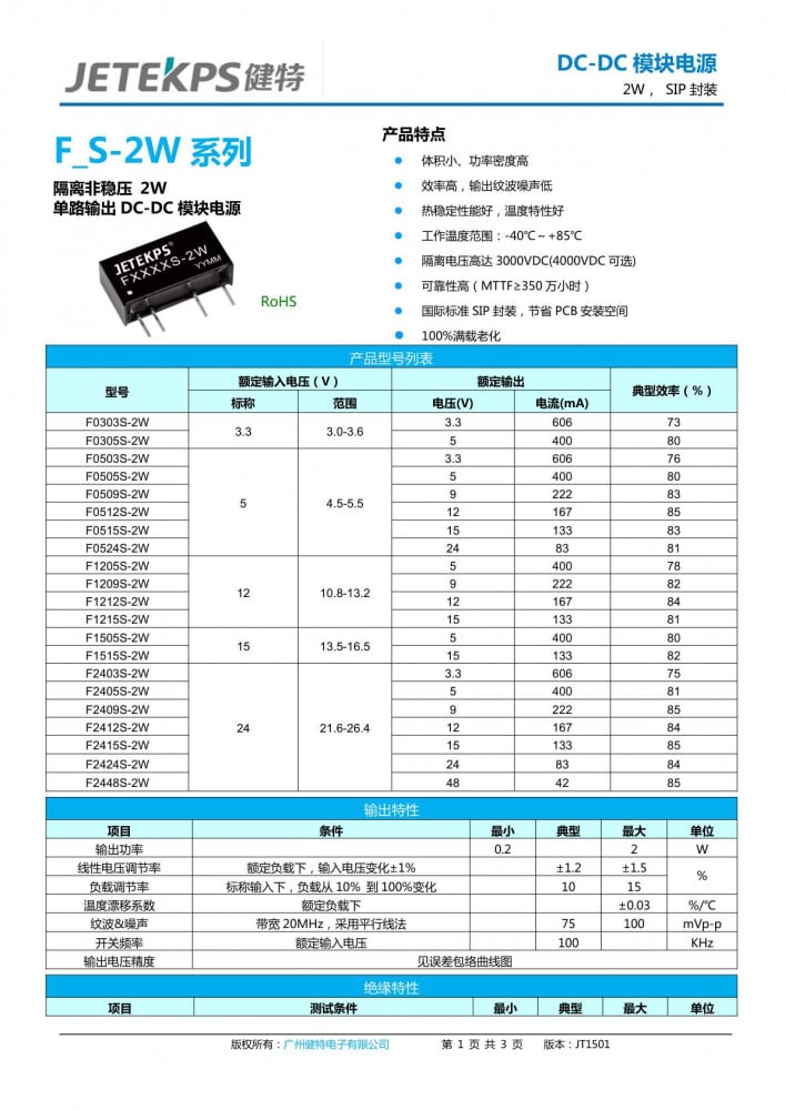 JETEKPS F_S-2W datasheet page 1