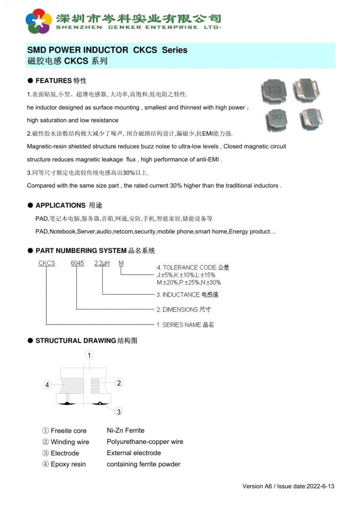 CENKER CKCS datasheet page 1