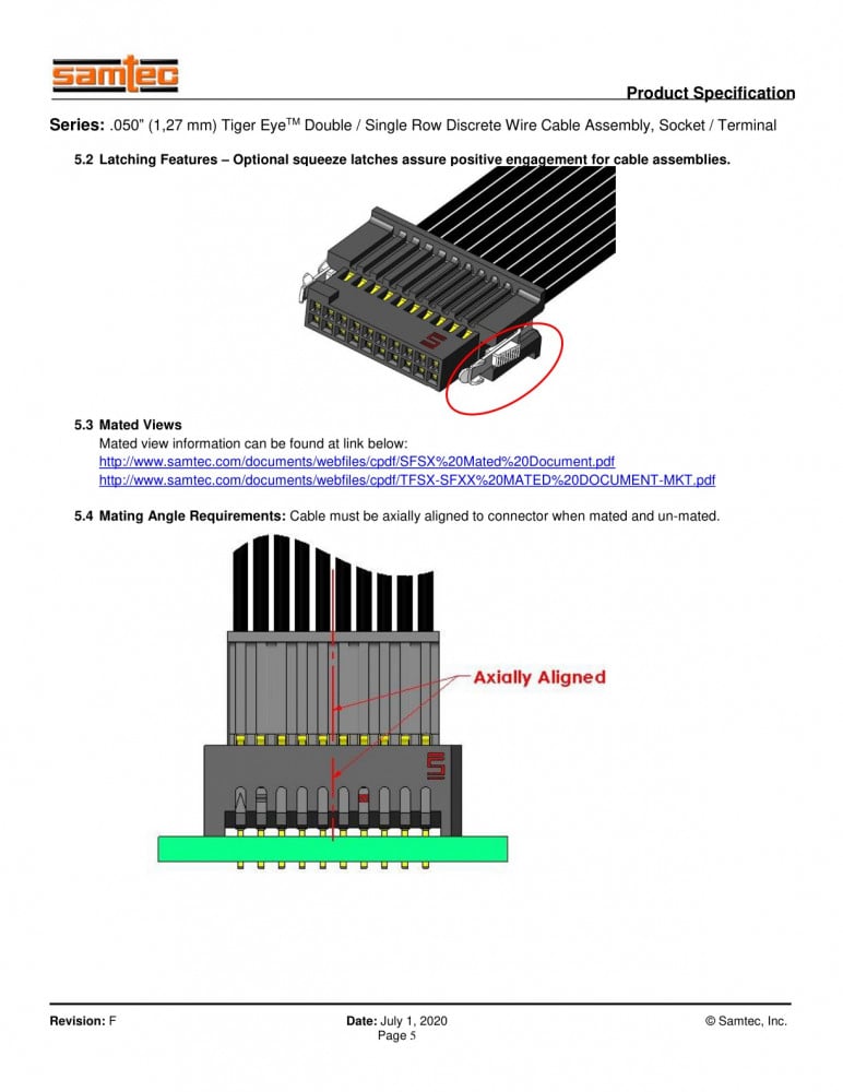 Samtec Tiger Eye specification page 5