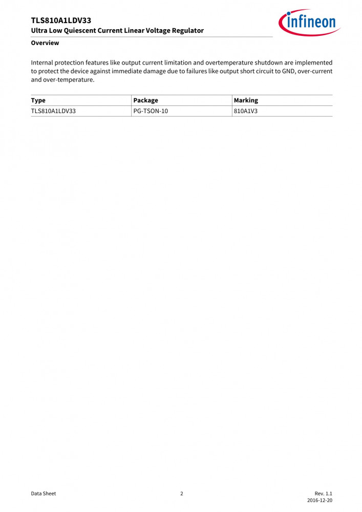 TLS810A1LD V33 datasheet page 2