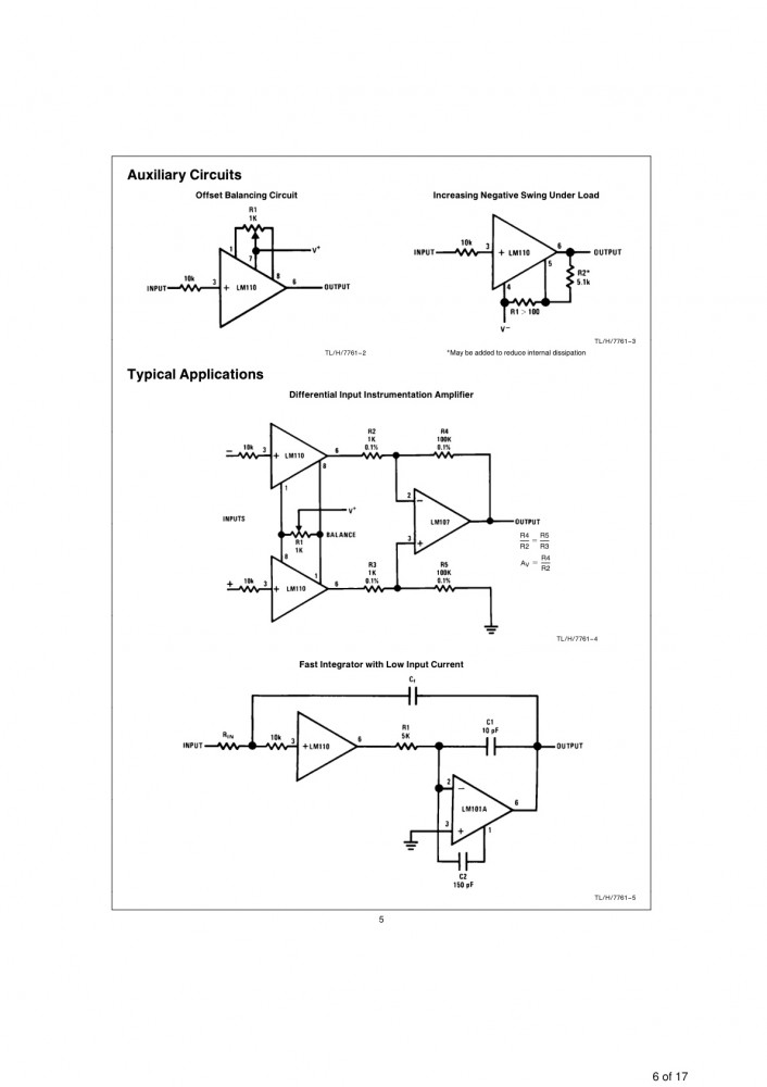 LM110H/883 technical document page 7
