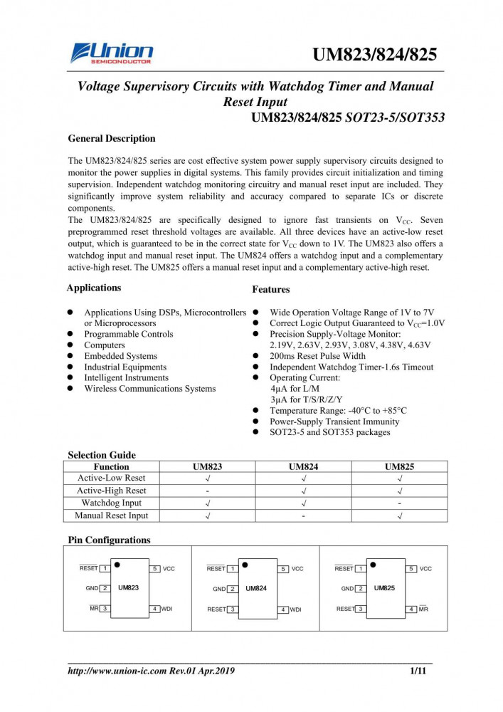 UM823TS datasheet page 1