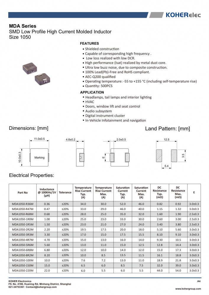 MDA1050 datasheet page 1