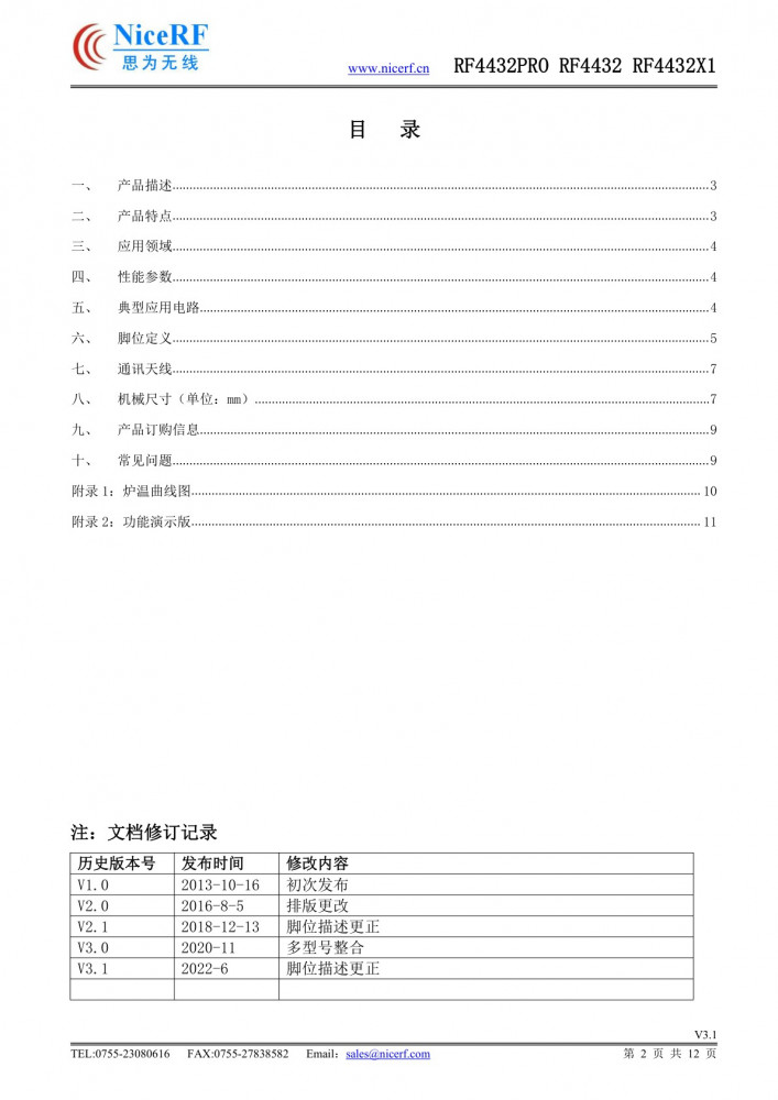 RF4432PRO datasheet page 2