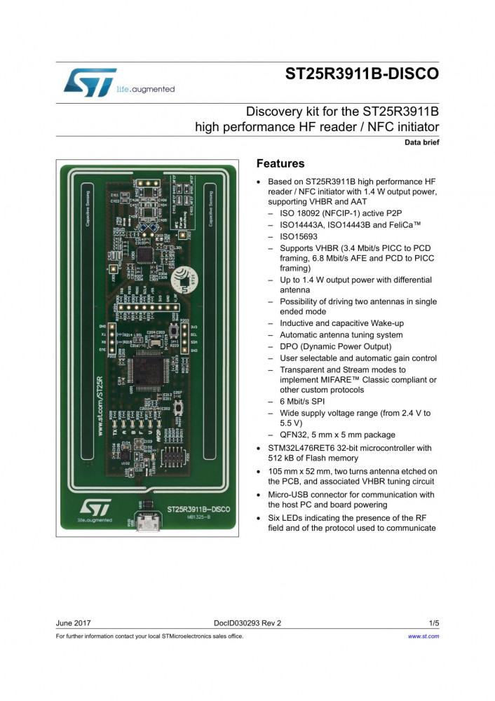 ST25R3911B-DISCO documentation page 1
