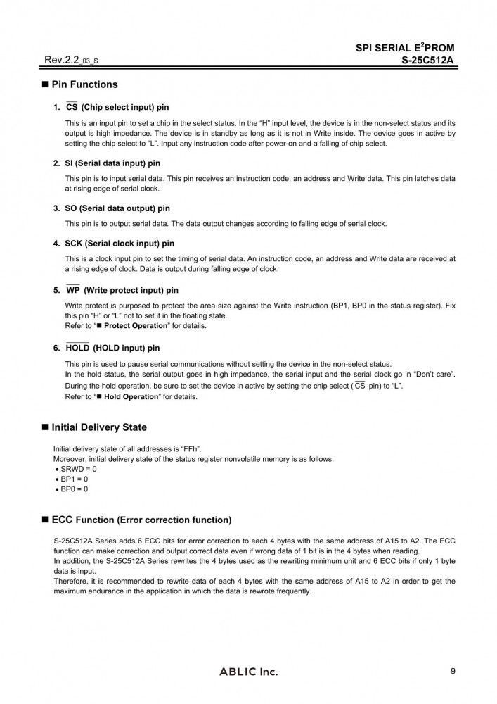 S-25C512A datasheet page 9