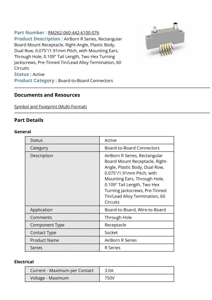 RM262-060-442-6100-076 technical document page 1