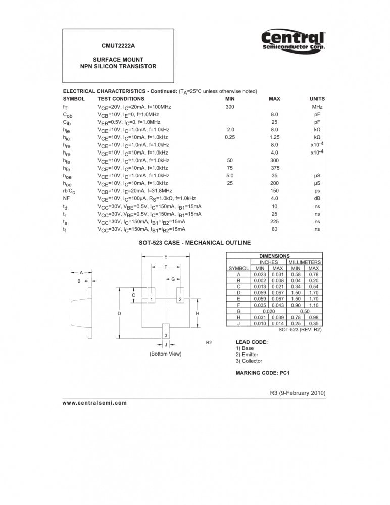 CMUT2222A datasheet page 2