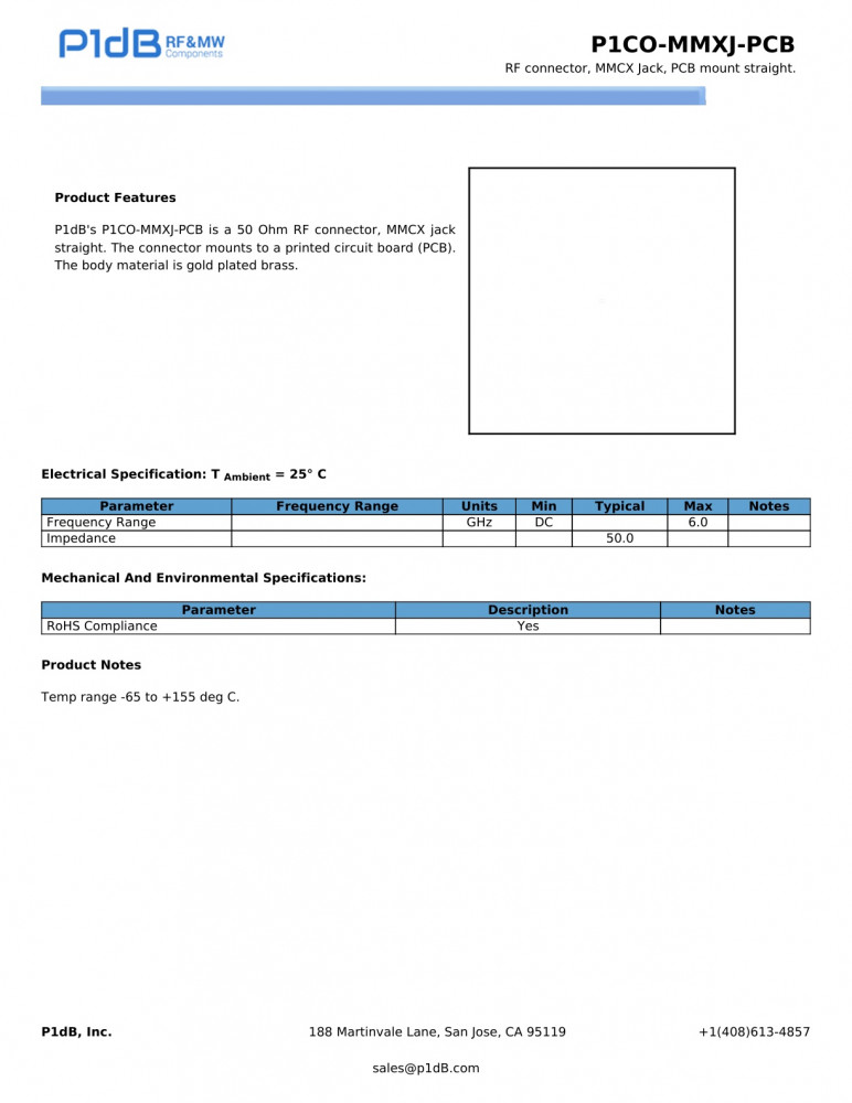 P1CO-MMXJ-PCB product documentation page