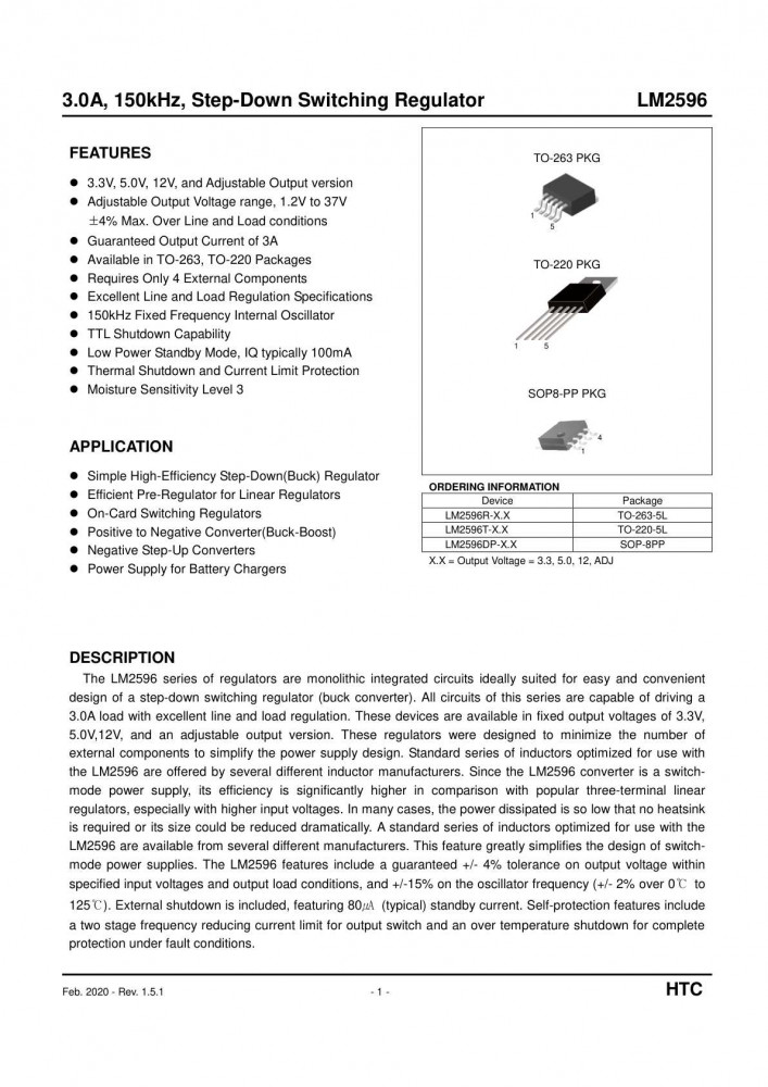 LM2596R-ADJ datasheet page 1