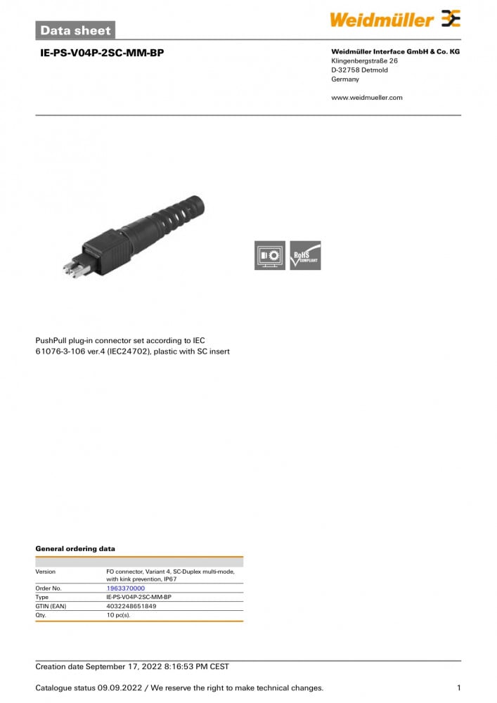 WEIDMULLER 1963370000 document page 1