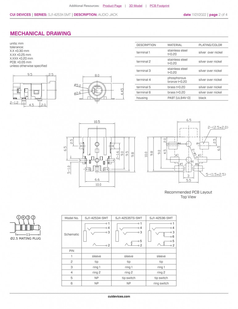 SJ1-42536-SMT-TR technical document page 2
