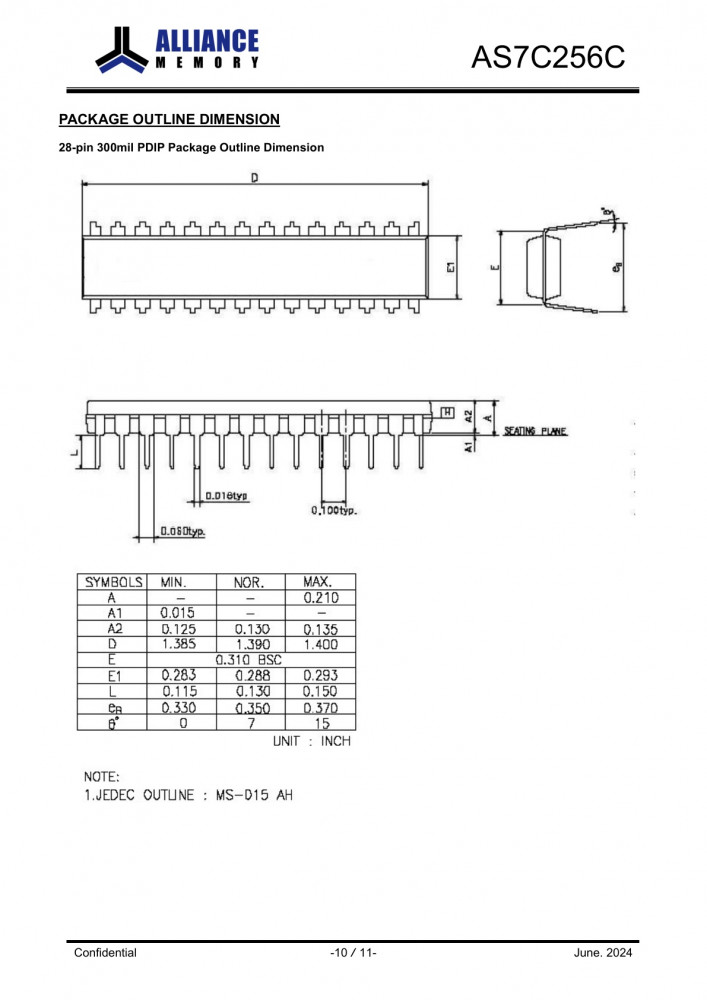 AS7C256C datasheet page 10