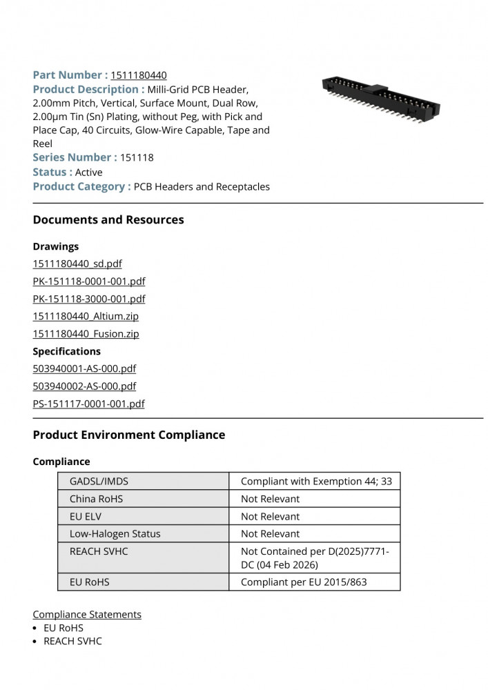 Molex Milli-Grid specification page 1