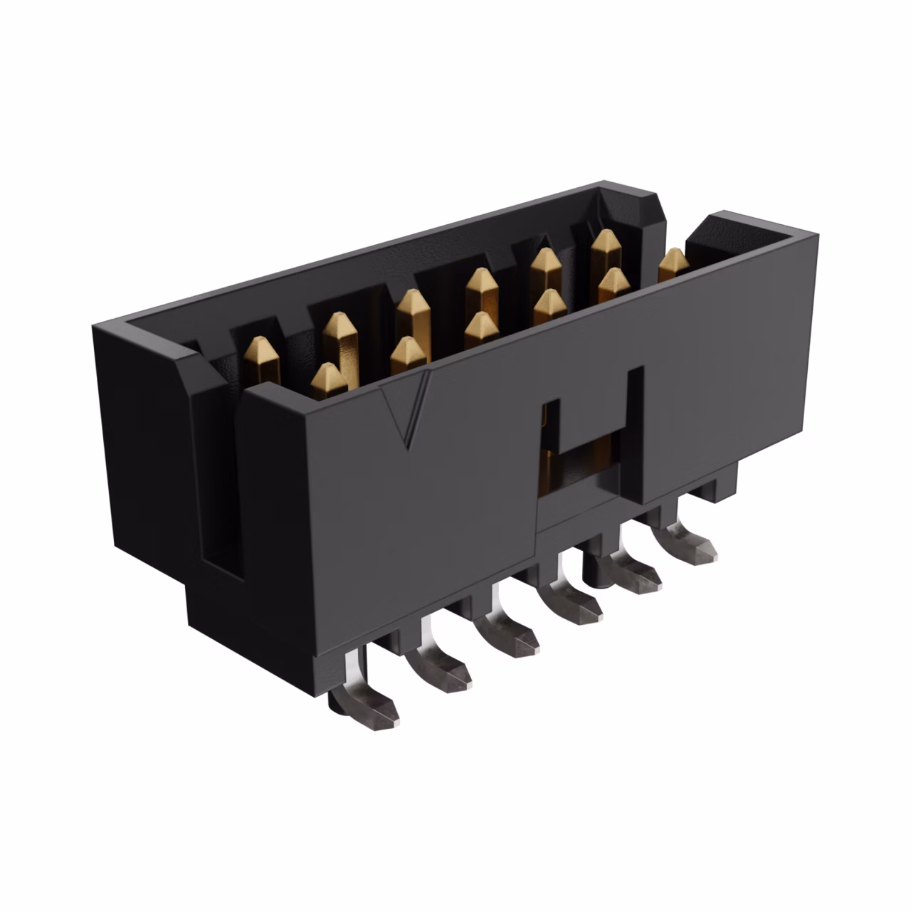 2.00mm Pitch, Milli-Grid PCB Header, Dual Row, Vertical, Surface Mount, Shrouded, 8 Circuits, 0.38µm Gold (Au) Plating, Single Side Slot, Center Friction Lock, with Pegs, with Cap, Tape and Reel
