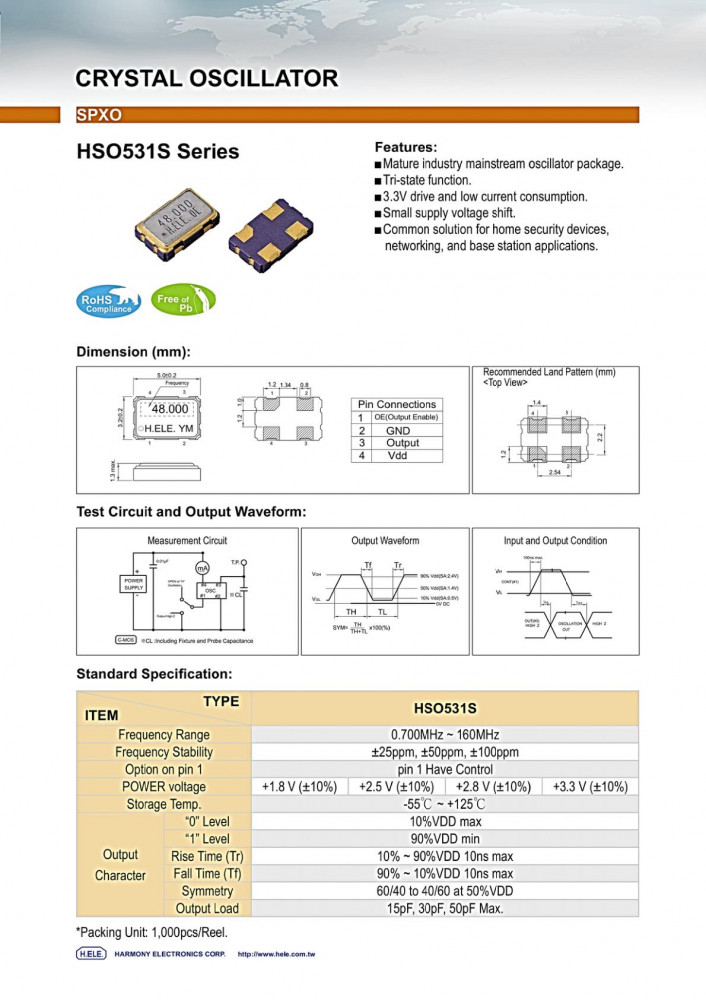 HELE HSO531S technical document page 1