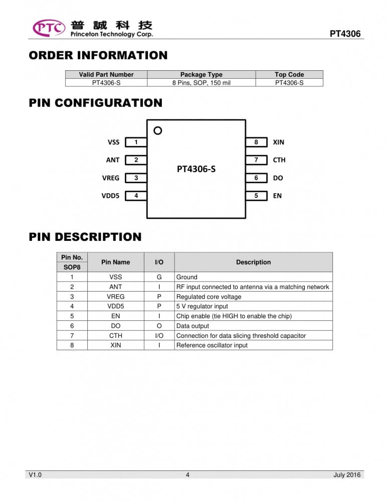 PT4306-S datasheet page 4