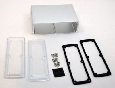 Extruded Aluminum Enclosure Silver with Plastic Cover EXN-23364-SVP for sale