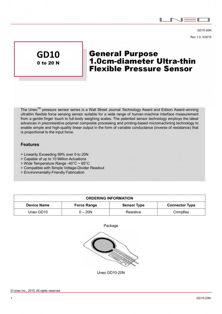 GD-10 technical document page 1