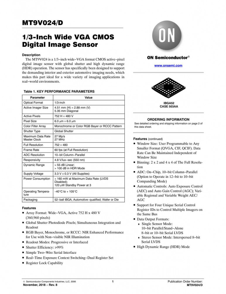 MT9V024 document page 1