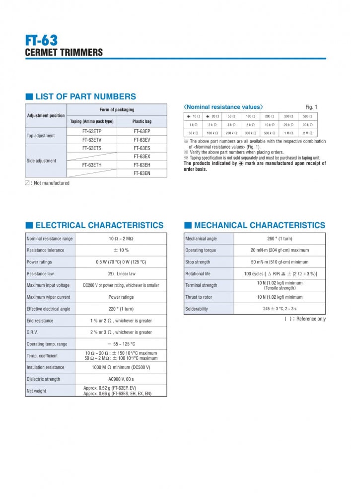 FT-63ETS101 datasheet page 2