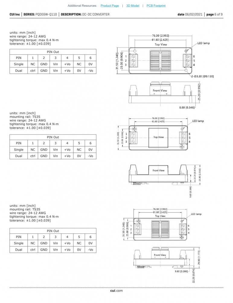 PQDE6W-Q110 series datasheet page 6