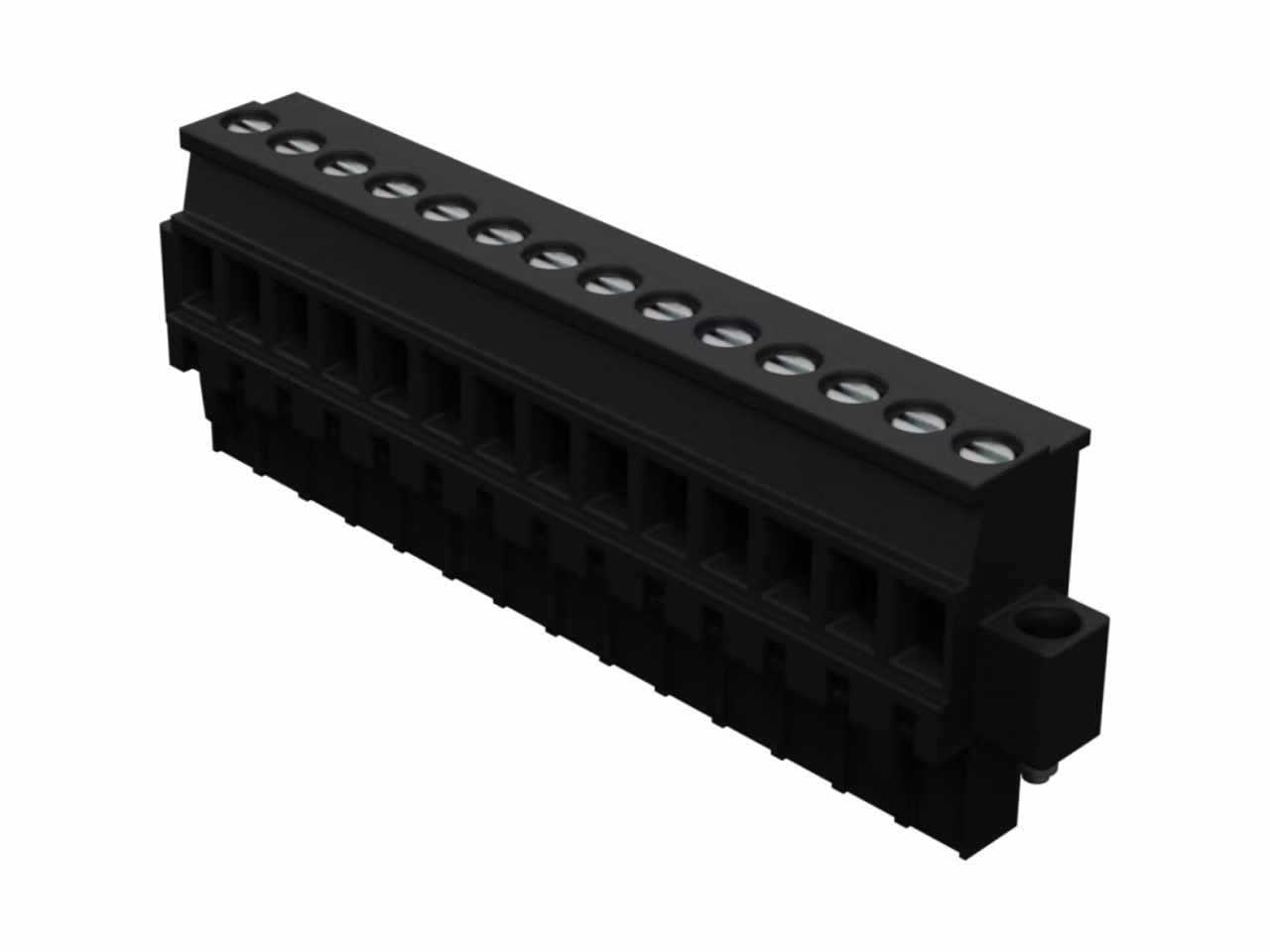 5.00mm Pitch Eurostyle Vertical Plug, with Retention Screws, Front Wire Entry, Gold (Au) Plated, Black, 14 Circuits for sale