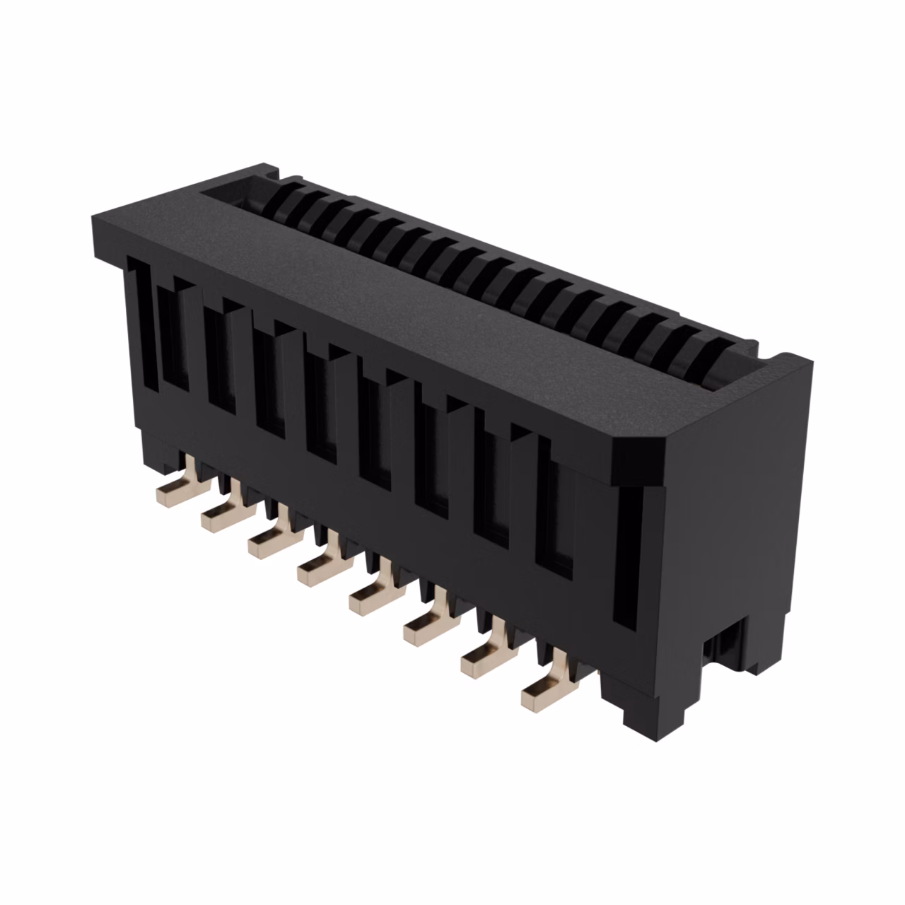 Easy-On FFC/FPC Connector, 0.50mm Pitch, Surface Mount, Vertical, Non-ZIF, Reverse Footprint, Tin Bismuth Plating, Long Terminal Type, Black, 16 Circuits for sale