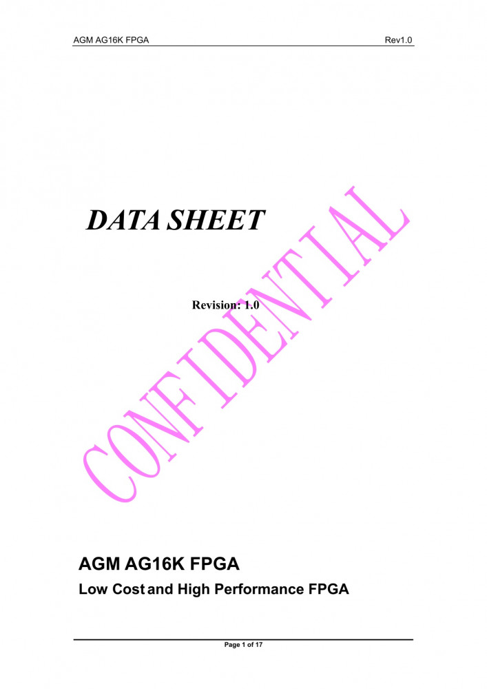 AGM AG16K datasheet preview, page 1