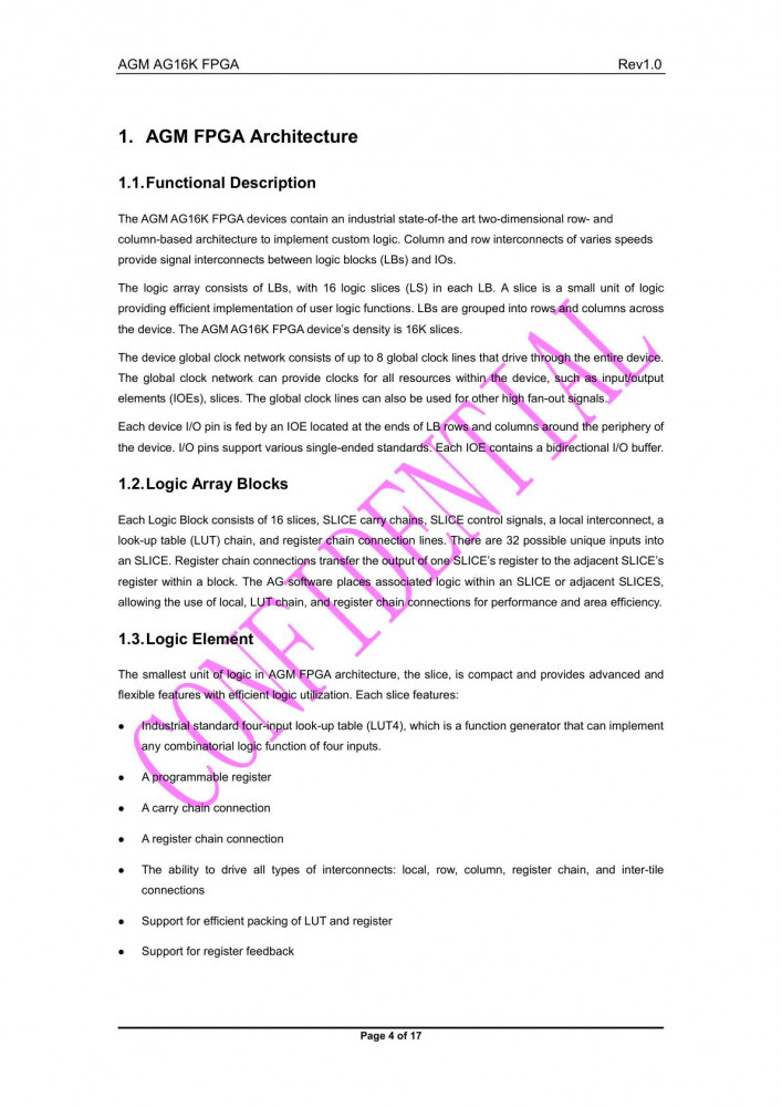 AGM AG16K datasheet preview, page 4
