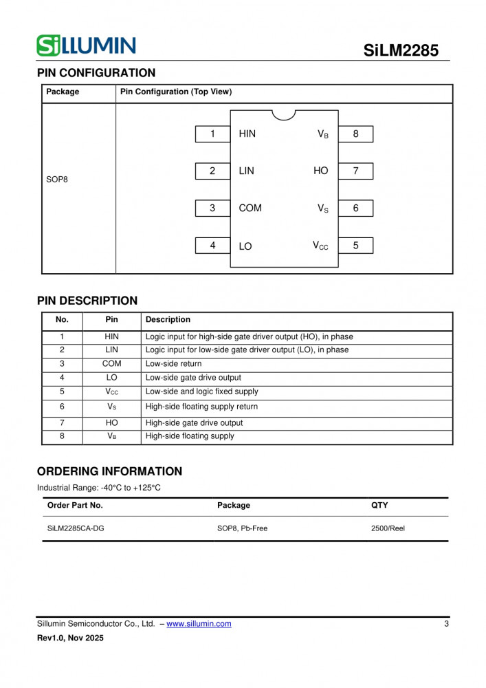 SiLM2285 datasheet page 3