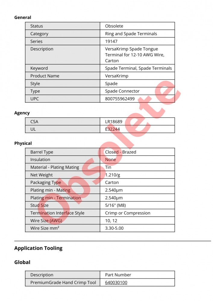 MOLEX 191470103 technical document image, page 2