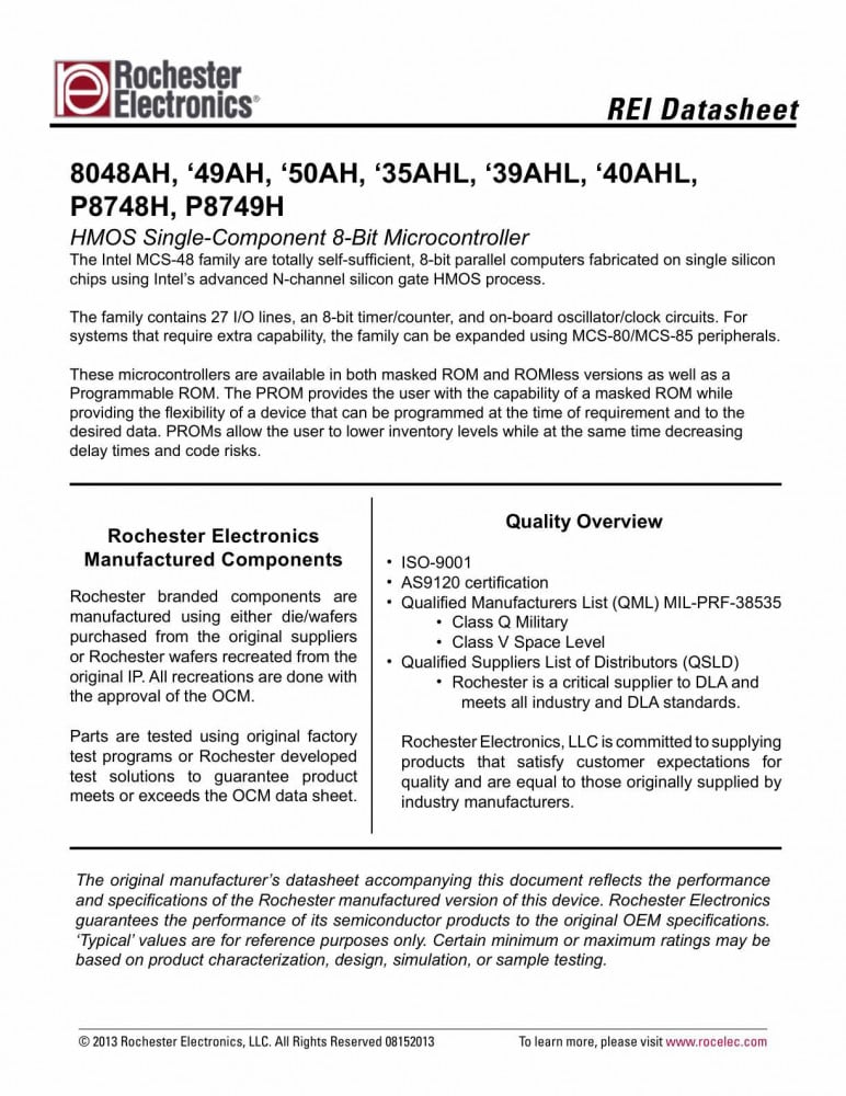 P8748H technical document preview