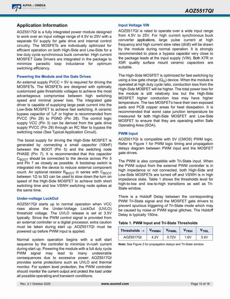 AOZ5517QI document page 10