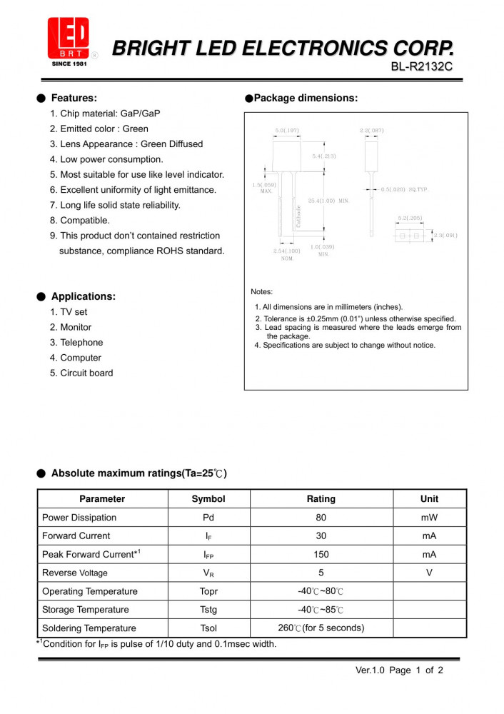 BL-R2132C technical document page 1