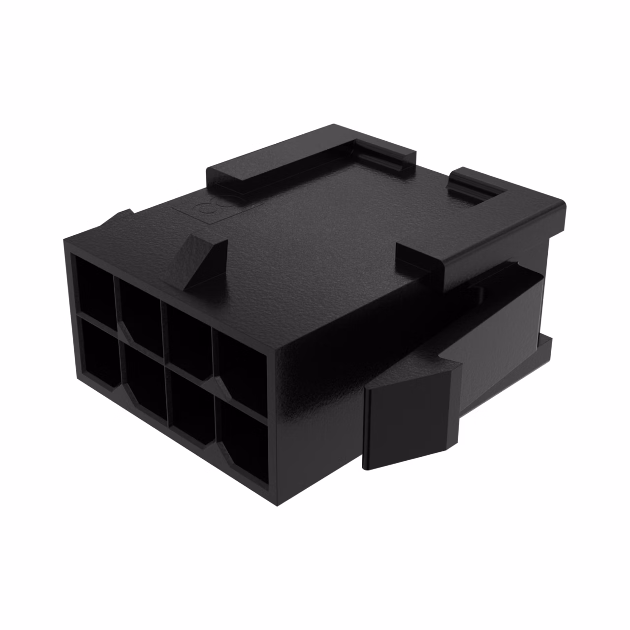 Micro-Fit 3.0 Plug Housing, Dual Row, 8 Circuits, UL 94V-0, Panel Mount Ears, Low-Halogen Since Inception, Black for sale