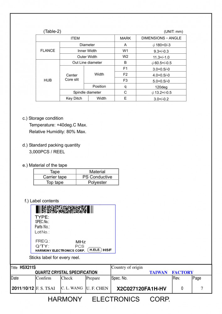 X2C027120FA1H-HV specification page 7