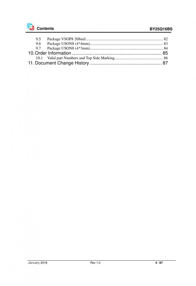 BY25Q16BSTIG(T) datasheet page 4