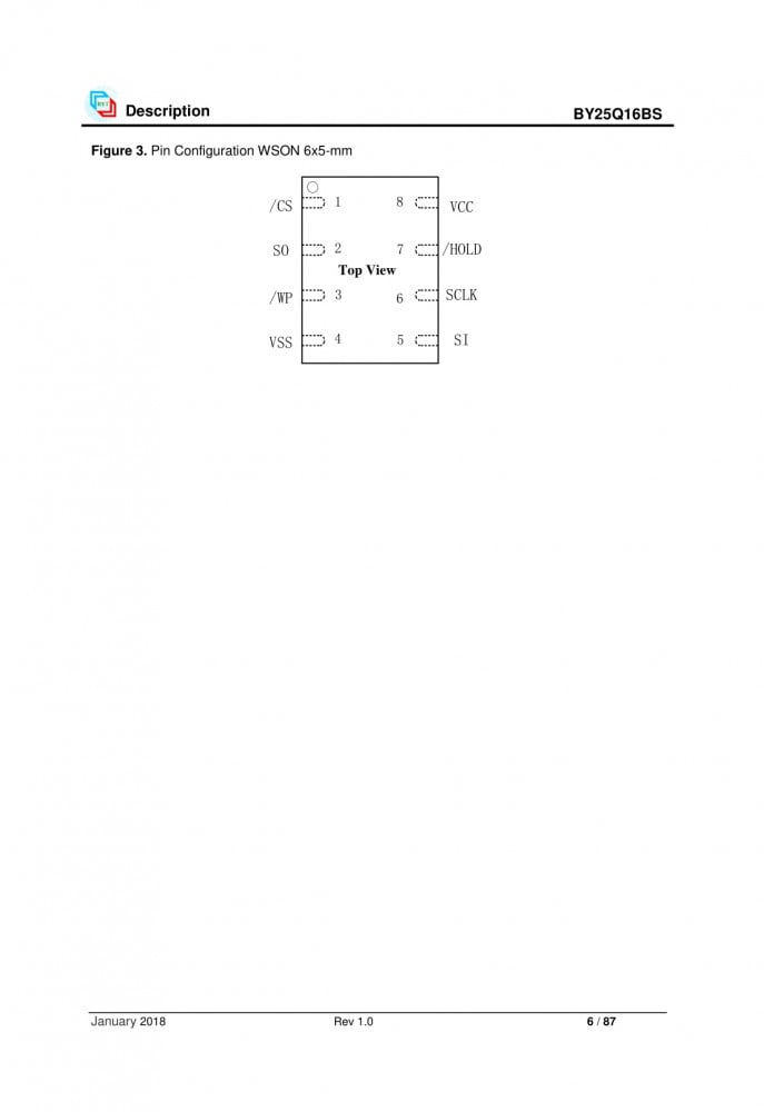 BY25Q16BSTIG(T) datasheet page 6