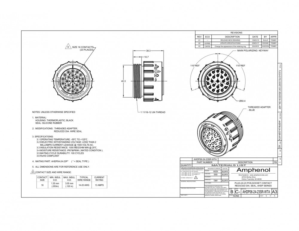AHDP06-24-23SR-WTA technical drawing page 1